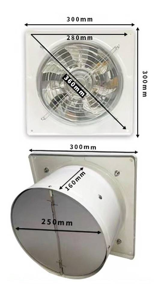 Extractor De Aire Metálico Industrial 10 Pulgadas 25cm 100w – Importadora