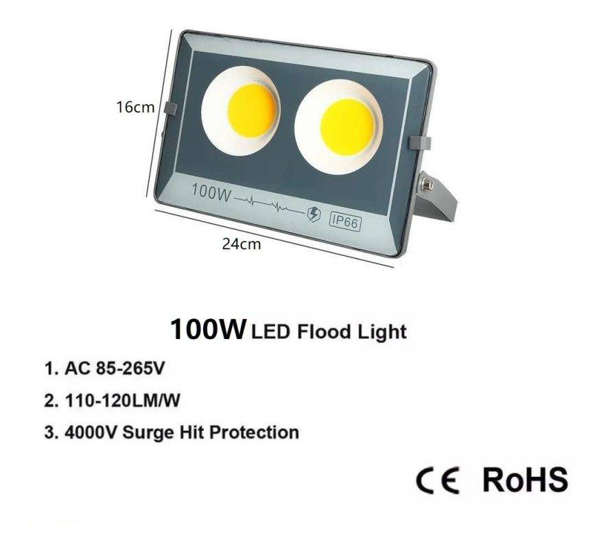 Foco Led Plano Reflector Multiled 100w Exterior / 003169 – Importadora