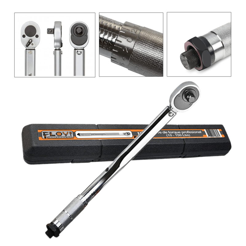 Llave De Torque Torquimetro De 1/2 10-150 Lbs Profesional – Importadora